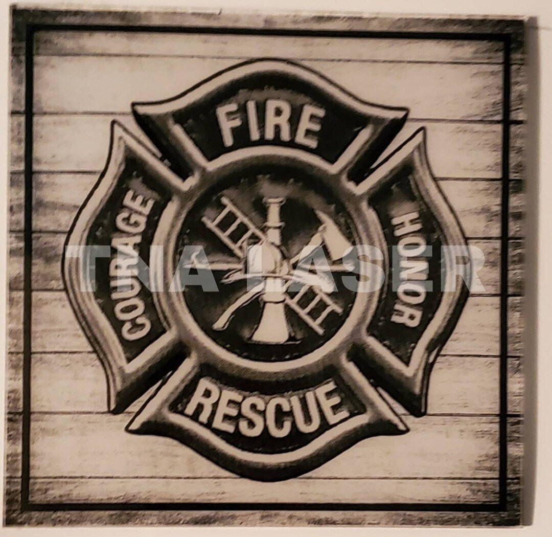 Glowforge Digital Laser Ready Design File - Fireman Logo - Acrylic ...
