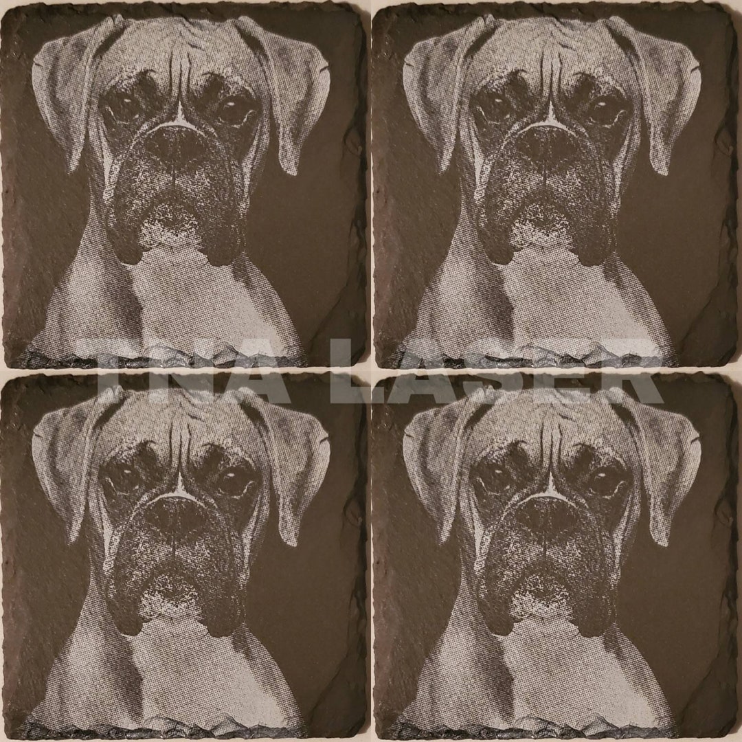 Glowforge Digital Laser Ready Design File - Boxer Painted Coaster ...