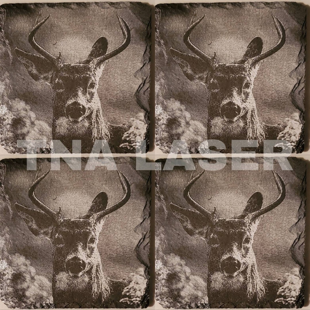 Glowforge Digital Laser Ready Design File - Deer Painted Slate ...