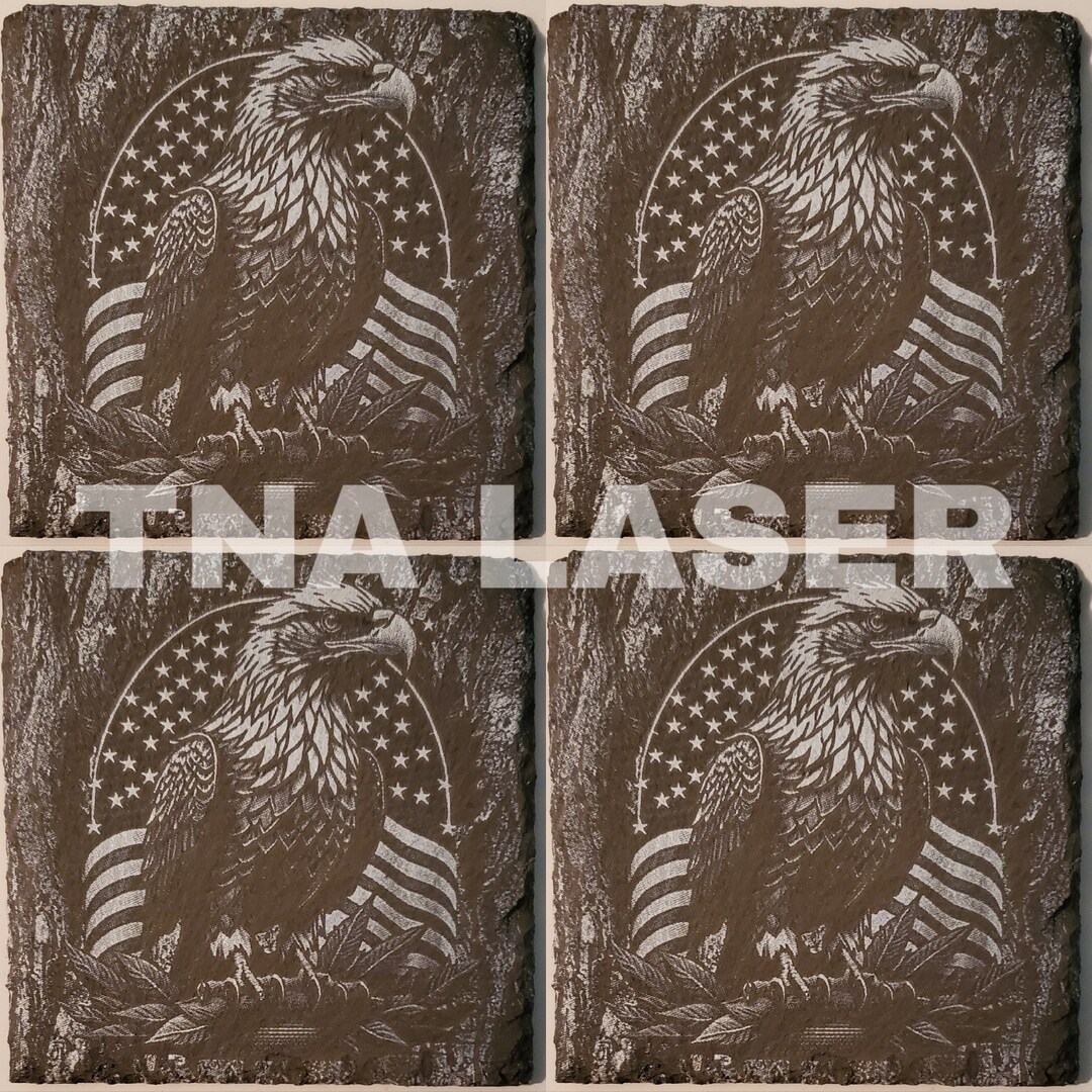 Glowforge Digital Laser Ready File - American Eagle Painted Slate ...