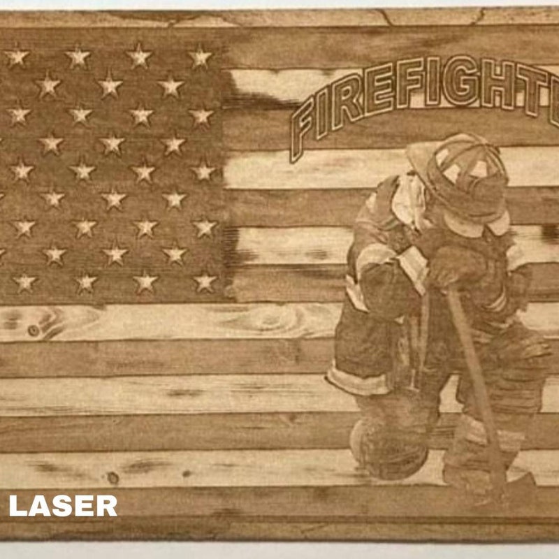 Firefighter Laser Svg - Etsy