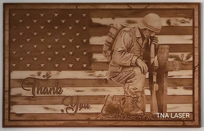 Glowforge Digital Laser Ready Design File - Military Soldier American ...