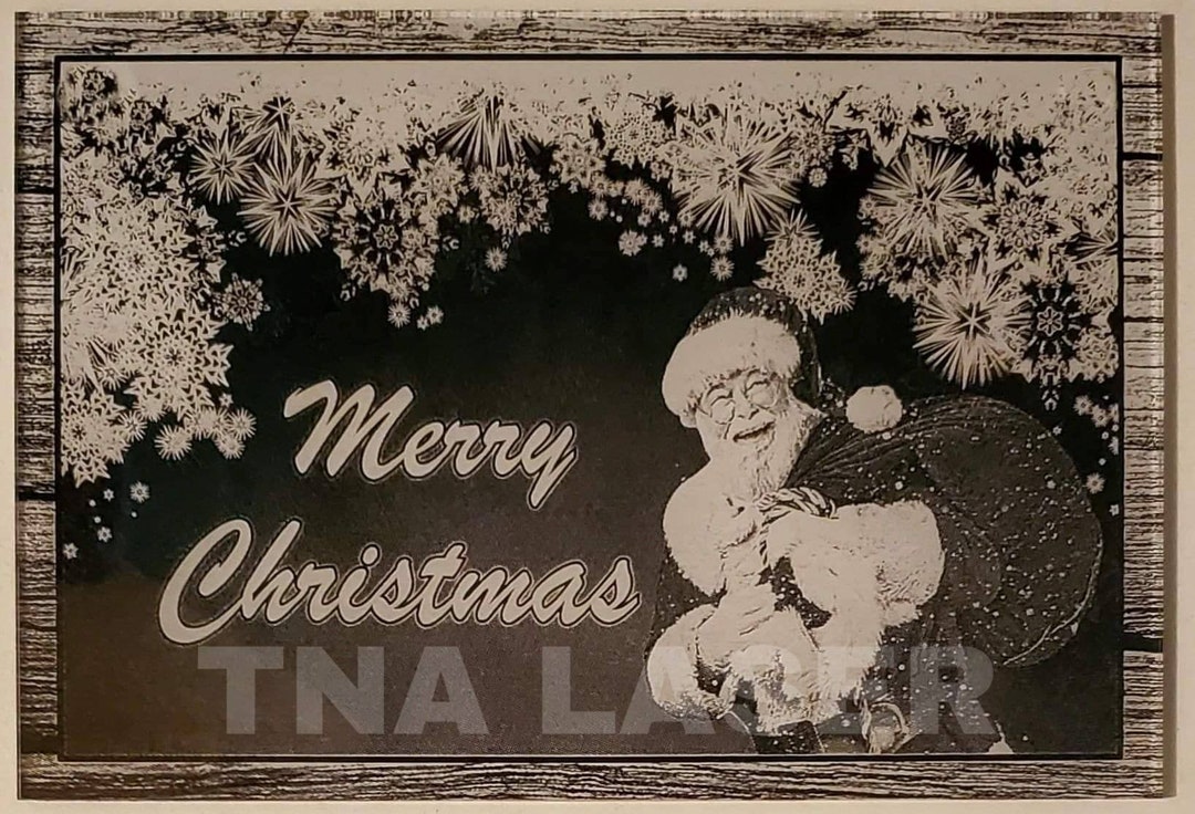 Glowforge Digital Laser Ready Design File - Merry Christmas Santa ...