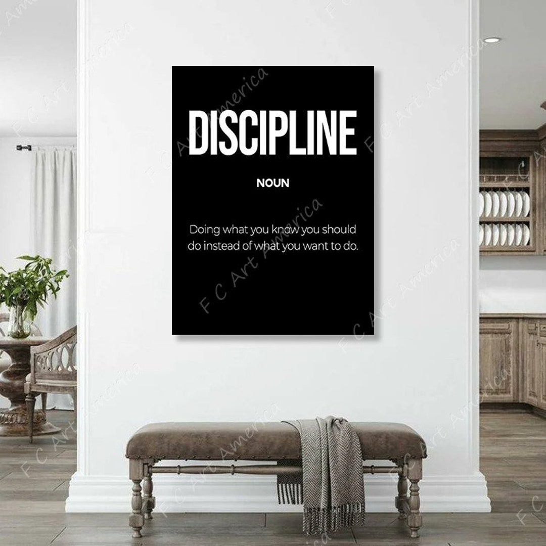 Discipline Definition Print Motivational Wall Art Canvas - Etsy