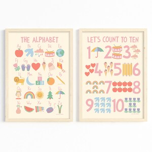 Children’s Alphabet and Numbers Set | Set of 2 Prints | Alphabet Print ...