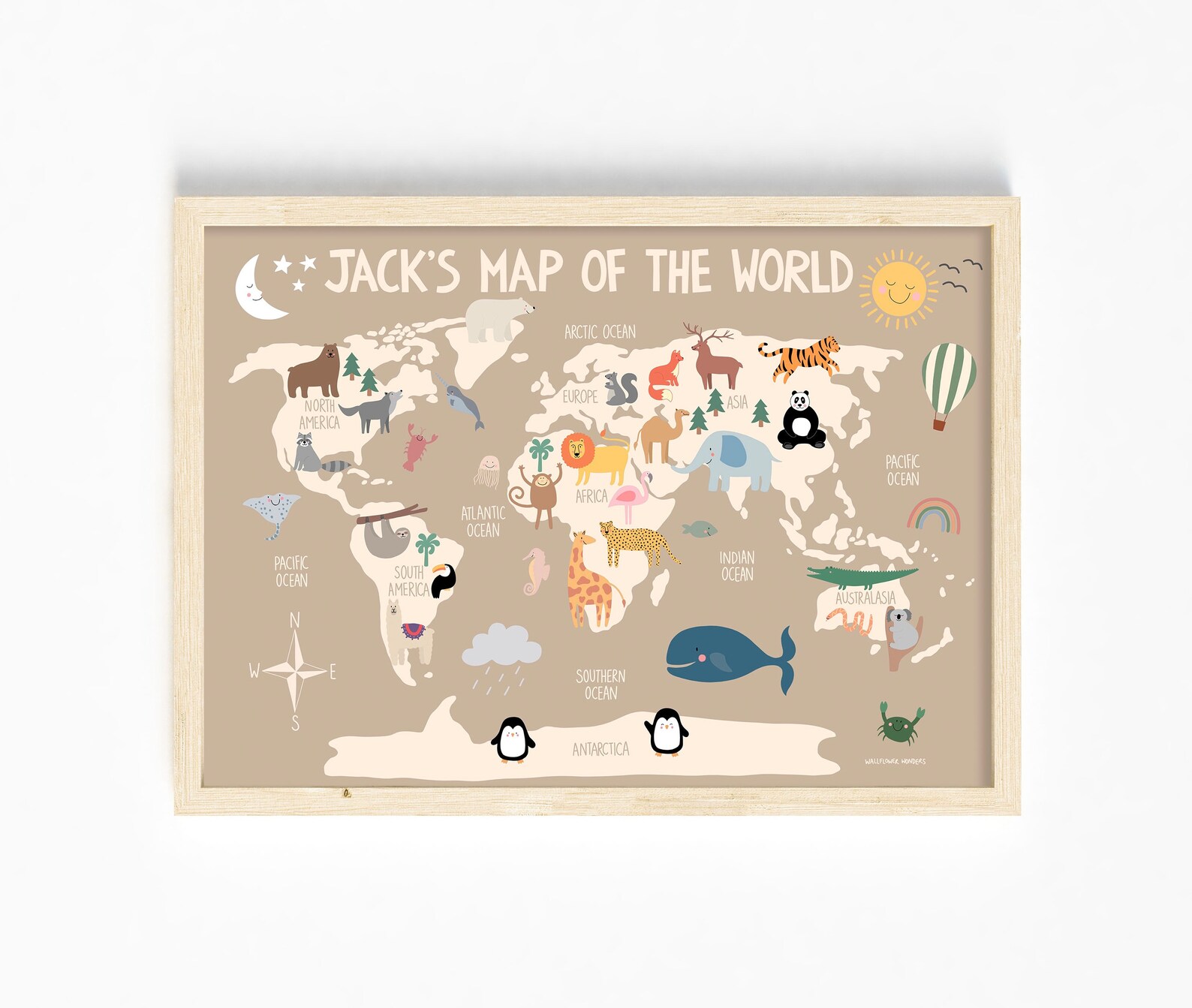 Childrens World Map Various Colours and Personalised - Etsy