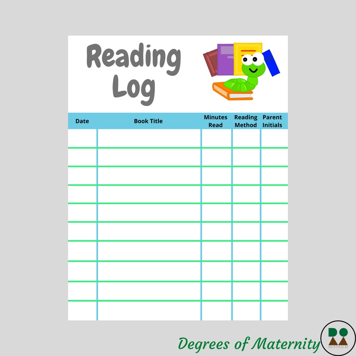 Reading and Writing Logs for Kids 2 Pages for Each Log | Etsy