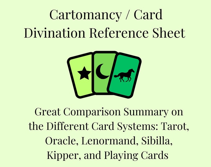 Cartomancy Cheat Sheet PDF - Etsy Canada