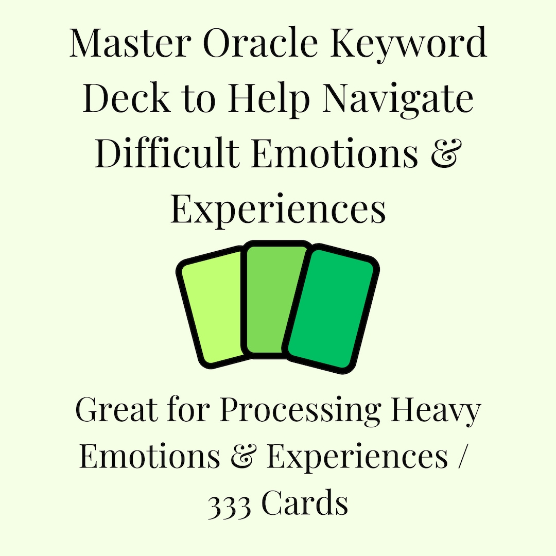 Printable Master Oracle Card Deck / Keywords for Processing Difficult ...