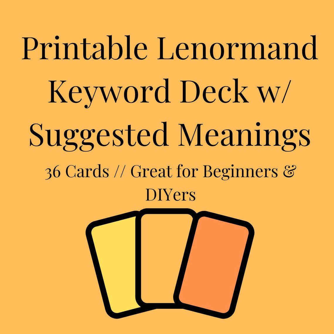 Printable Lenormand Keyword Card Deck With Suggested Card - Etsy