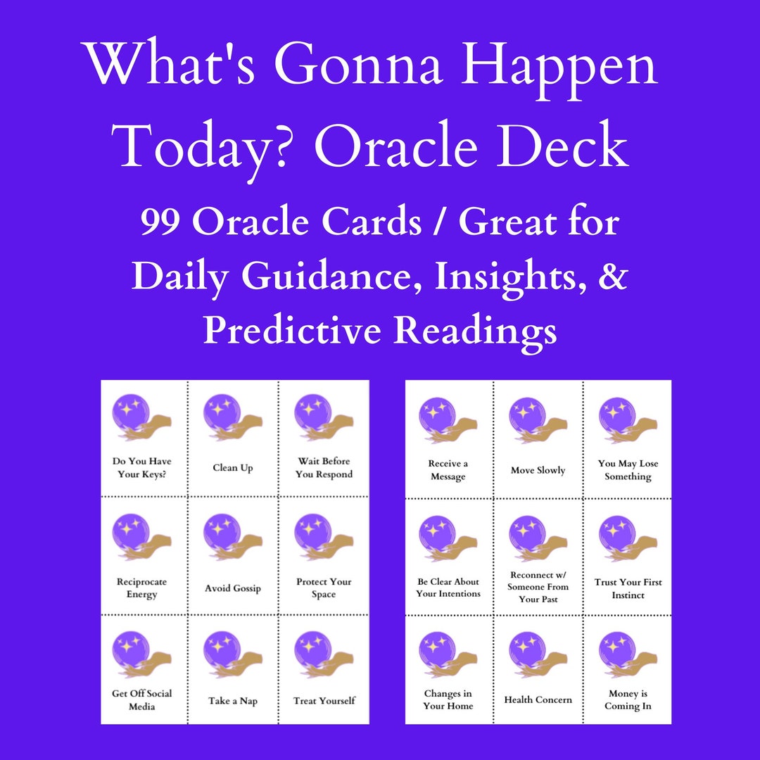 Printable Oracle Card Deck / What's Gonna Happen Today? / Great for ...