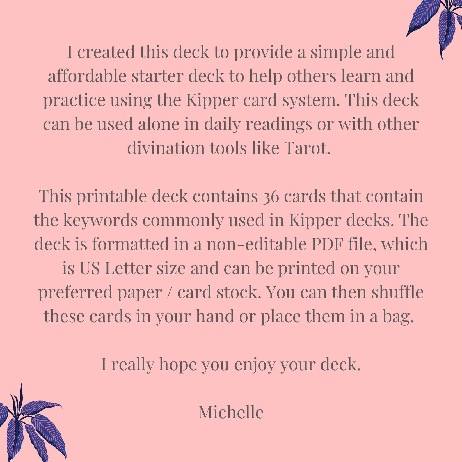 Printable Kipper Keyword Oracle Cards / New Beginner Card Readers ...