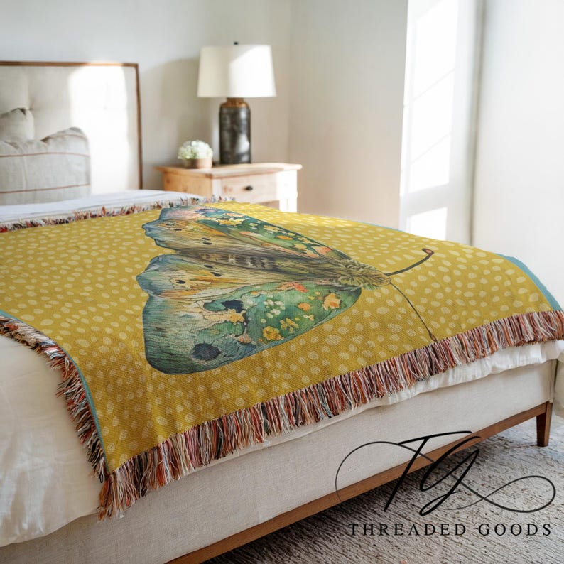 Forest Moth 100% Cotton Woven Art Throw Blanket 50x60 - Etsy