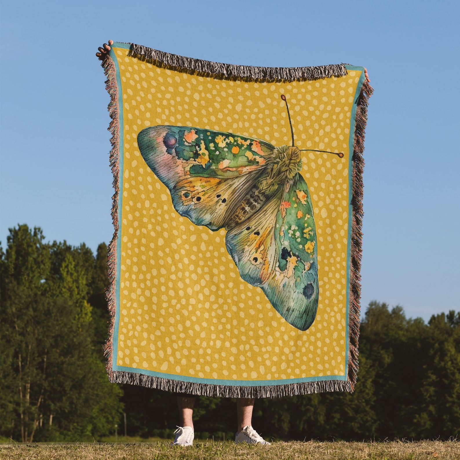 Forest Moth 100% Cotton Woven Art Throw Blanket 50x60 - Etsy