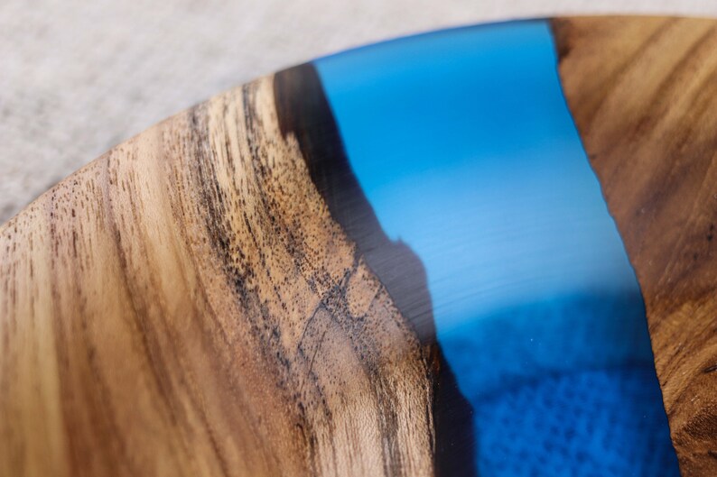 Plate Handmade Teak Wood Round Epoxy Resin Plate Solid - Etsy