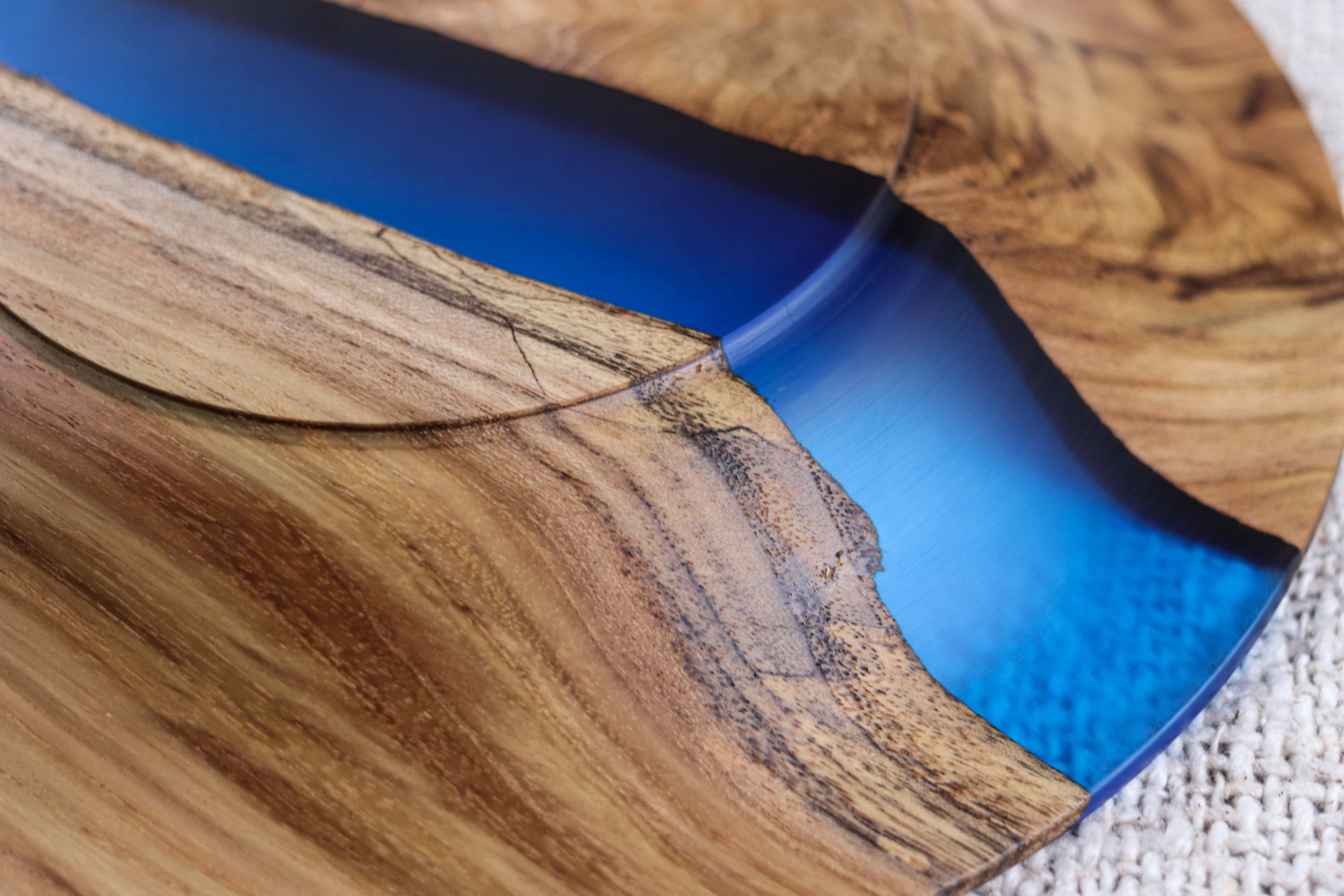 Plate Handmade Teak Wood Round Epoxy Resin Plate Solid - Etsy