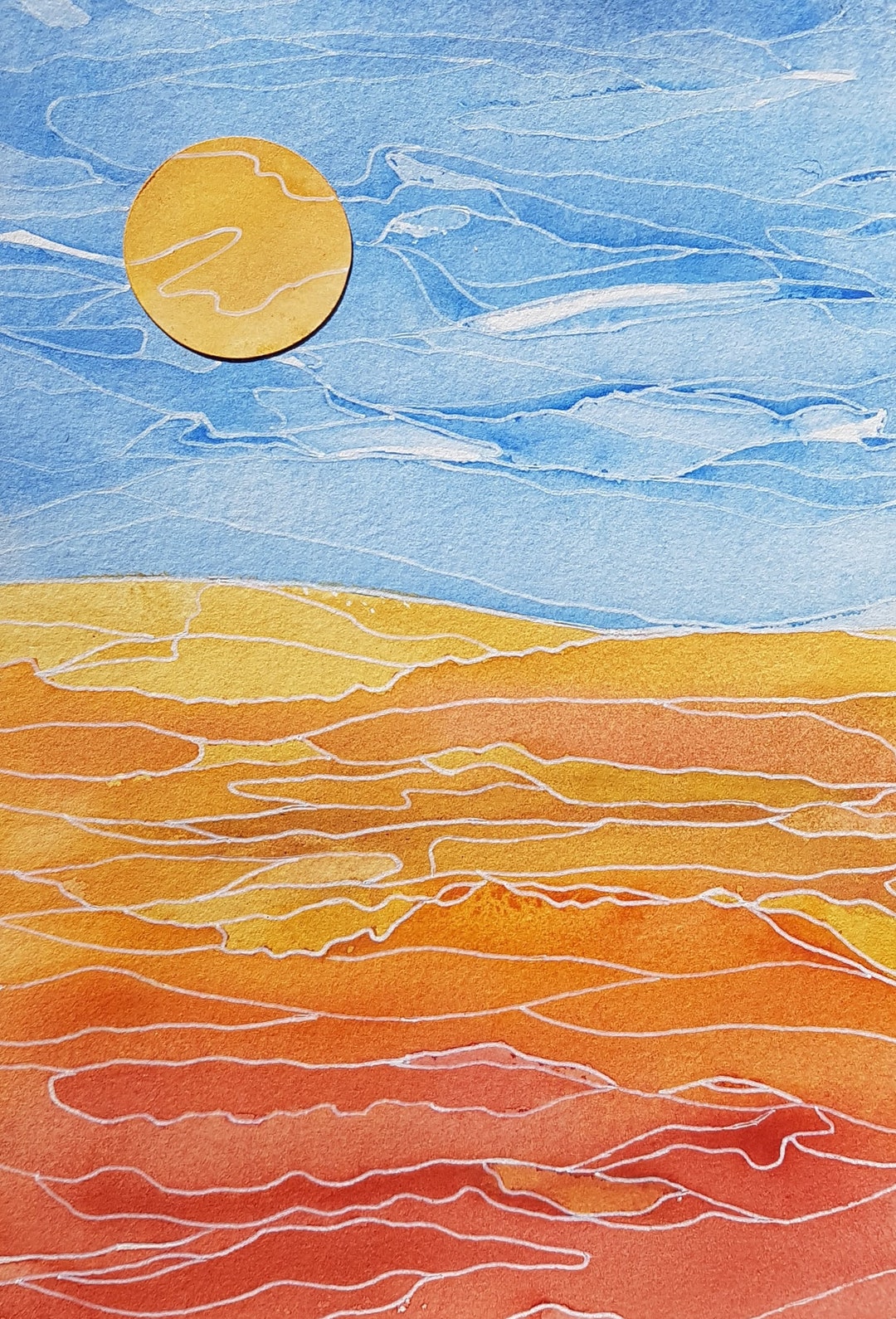 Australian Outback Sun Watercolour #2 - Original Art - Etsy