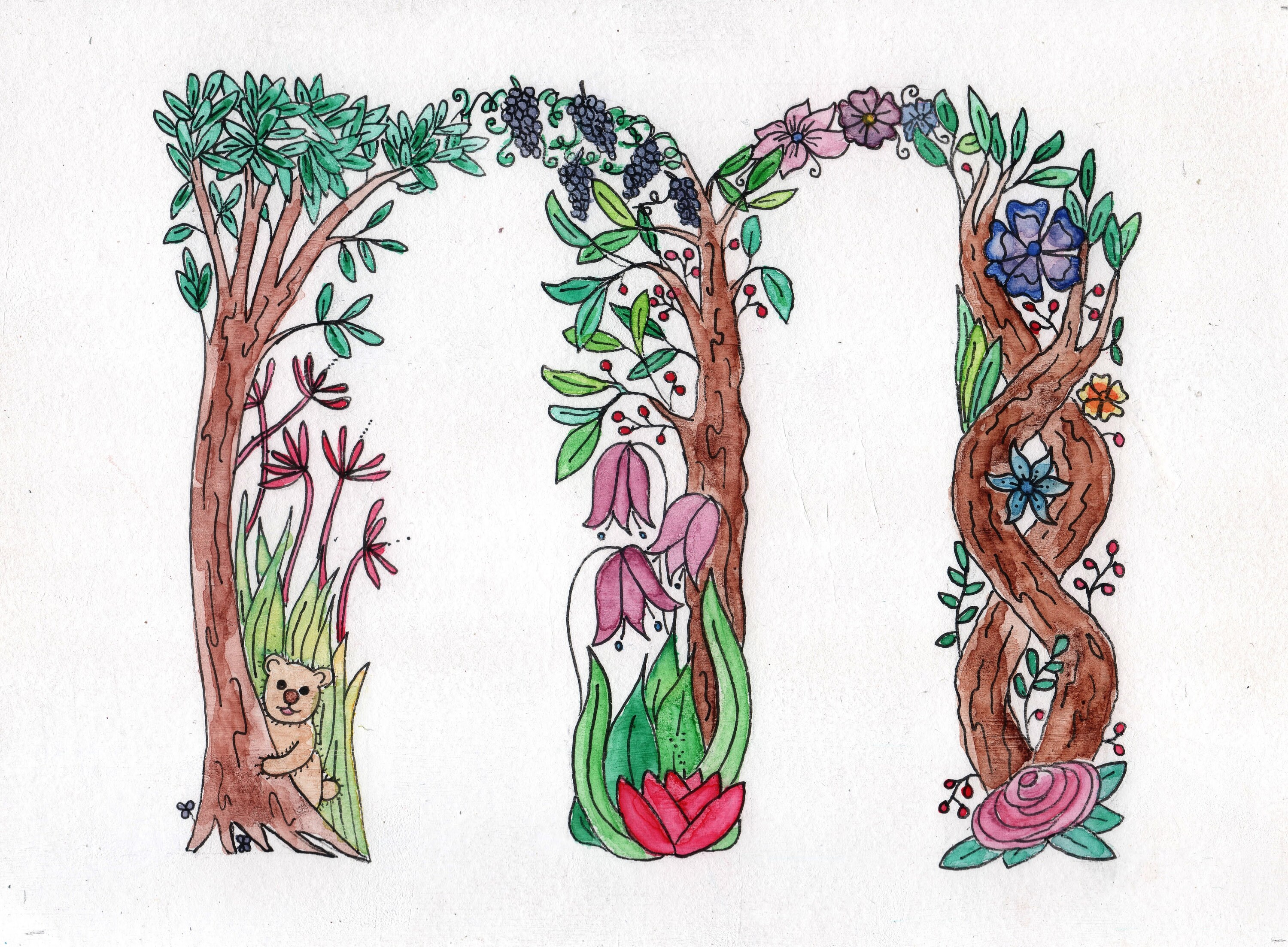 Personalised & Customised Botanical Letter Art - Etsy