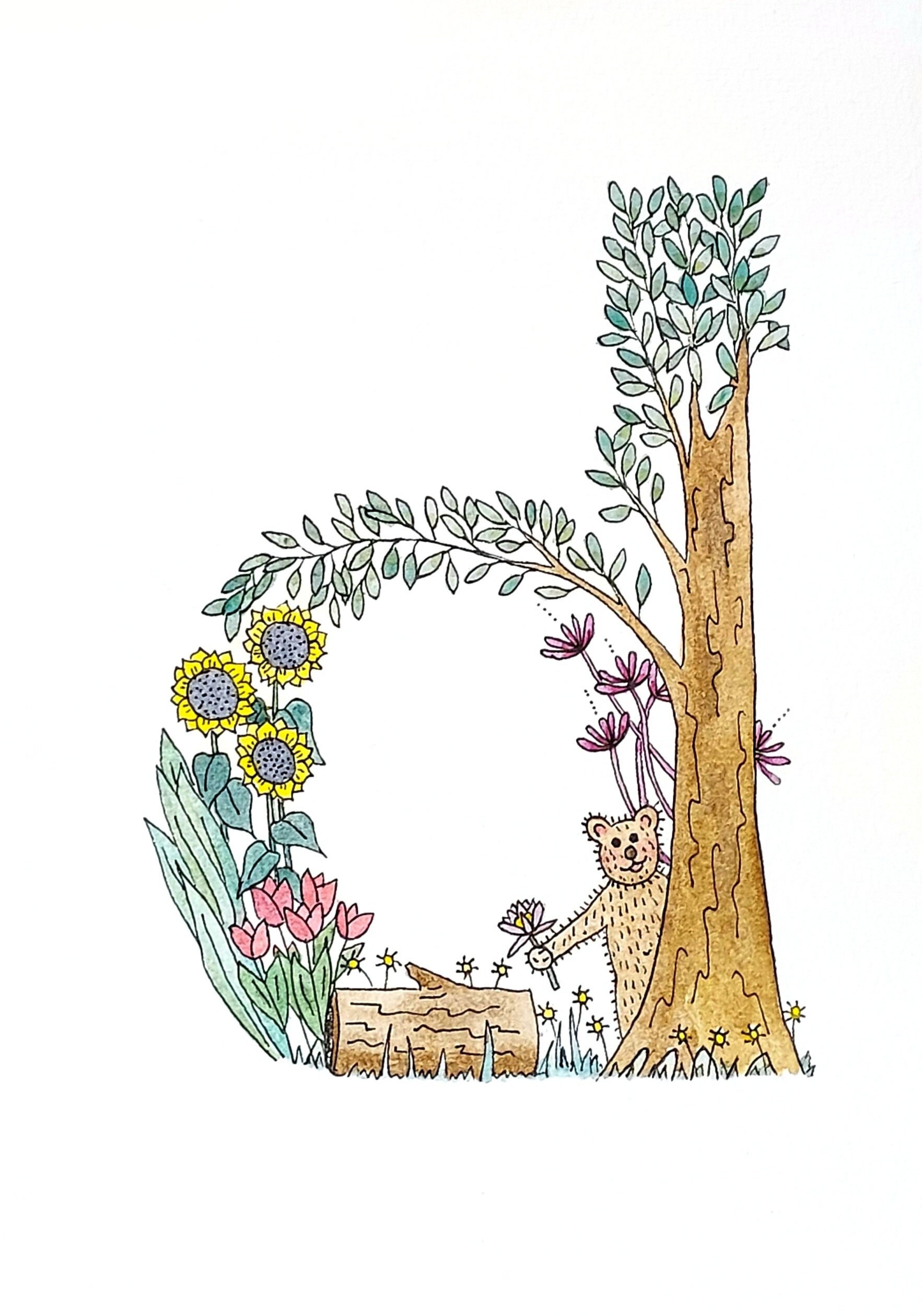 Personalised & Customised Botanical Letter Art - Etsy