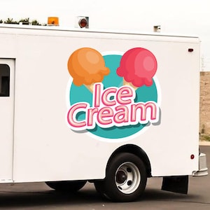 Decal for Food Truck - Trailer Art Decor - Ice Cream Truck Vinyl ...