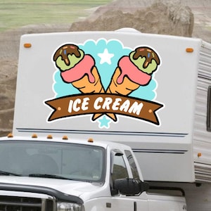 Ice Cream Truck Decal Funny Car Decal Trailer Vinyl Decor ice Cream ...