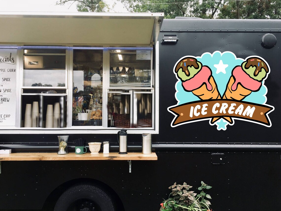 Ice Cream Truck Decal Funny Car Decal Trailer Vinyl Decor | Etsy