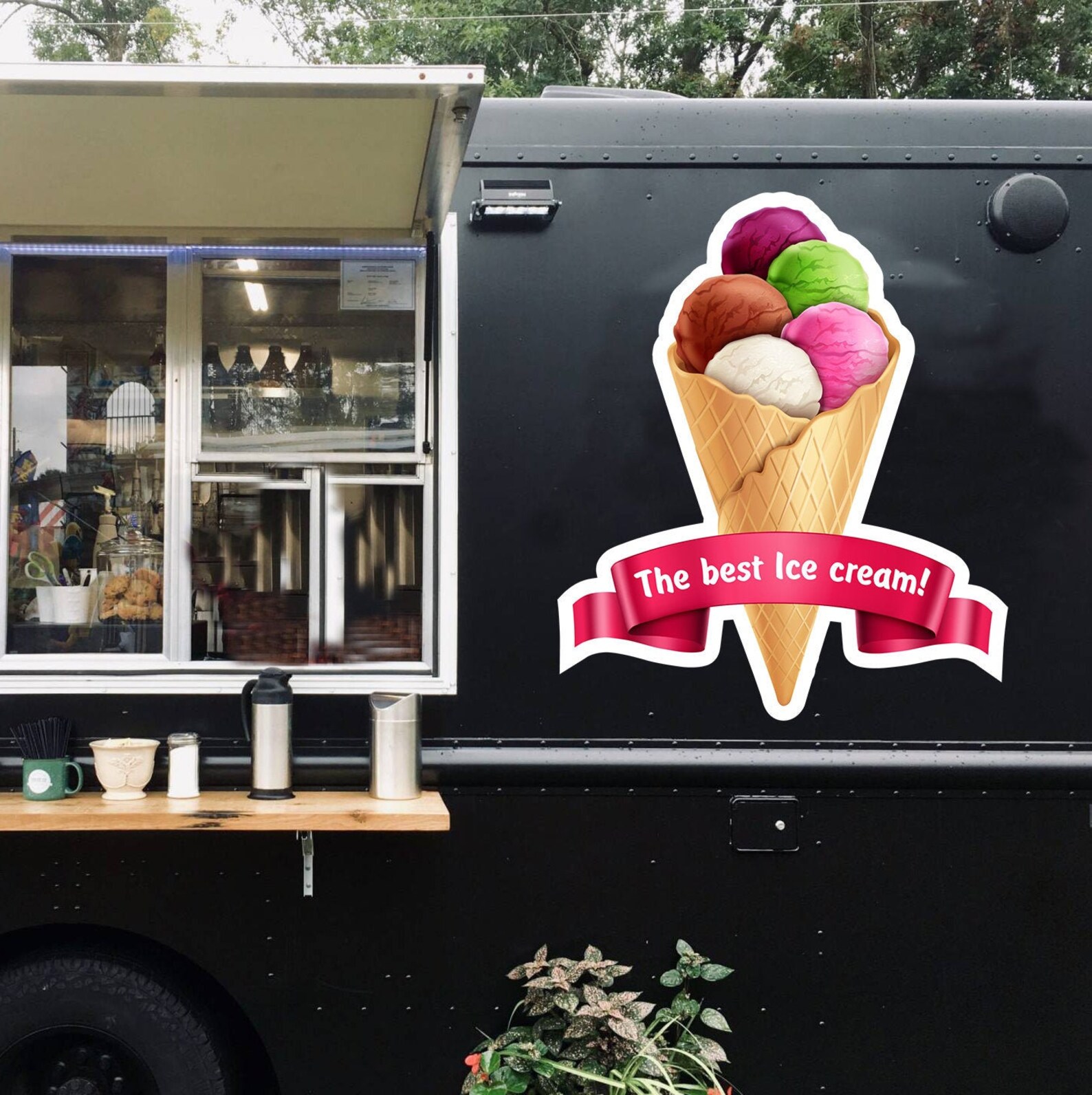 The Best Ice Cream Decal for Food Truck Trailer Vinyl - Etsy