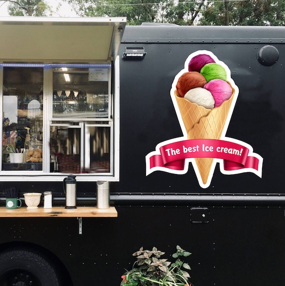 The Best Ice Cream Decal for Food Truck Trailer Vinyl | Etsy