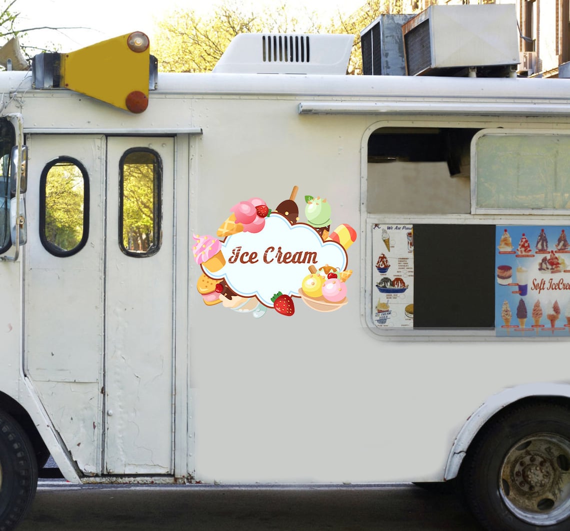 Ice Cream Decal for Truck Vinyl Sticker for Car Trailer | Etsy