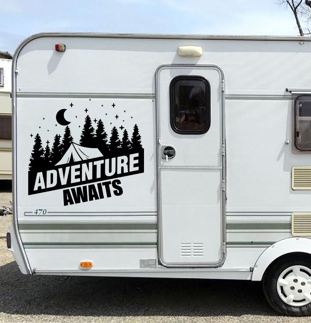 Adventure Awaits RV Decal Camper Decor Motor Home Decals Camper Gift - Etsy