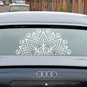 Mandala Car Decal, Sticker Half Mandala, Boho Decal, Window Cars Decals ...