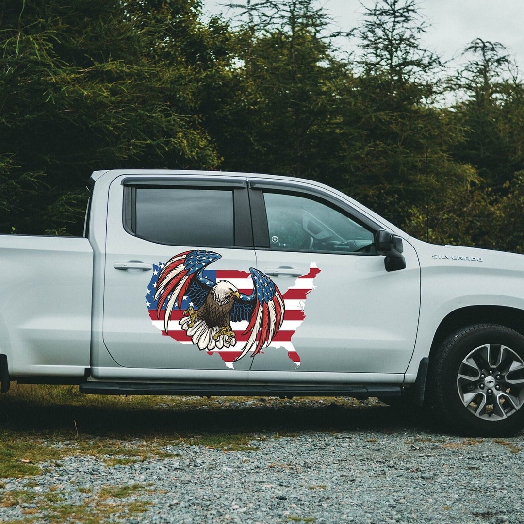 USA Side Body Large Decal. American Flag Vehicle Wrap Vinyl Graphic ...