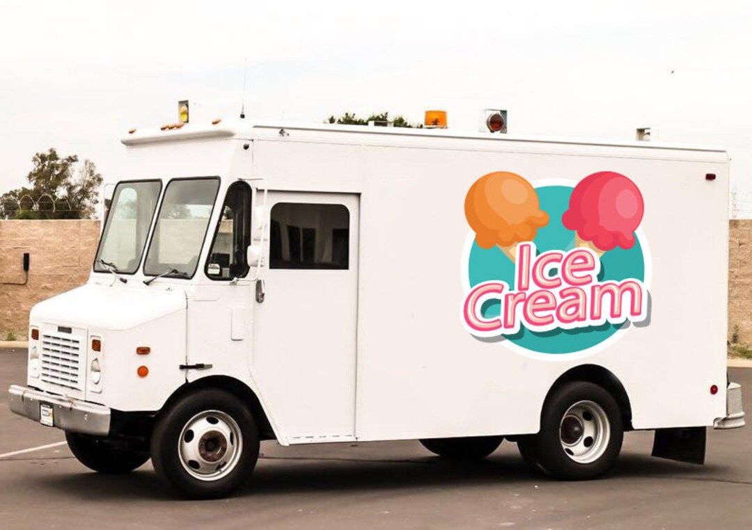 Decal for Food Truck - Trailer Art Decor - Ice Cream Truck Vinyl ...