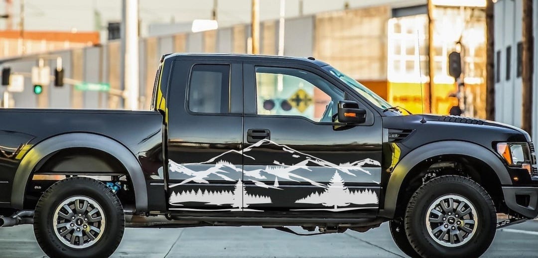 Mountain Forest Jeep Large Decal, American Nature Body Livery for 4x4 ...