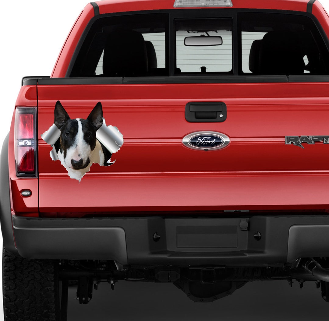 Bull Terrier Car Decal, Dog Decal for Truck, 3D Effect Decal Cars ...