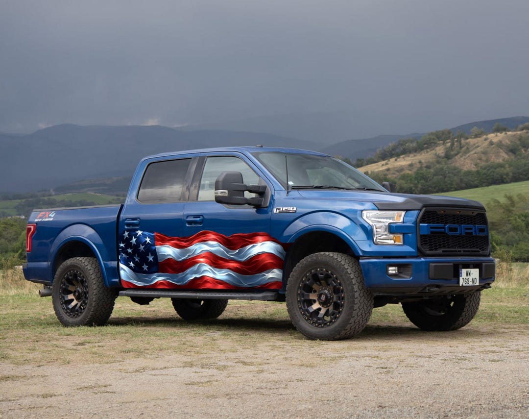 Large American Flag Car Decal, Jeep Body Side Livery Patriotic Sticker ...