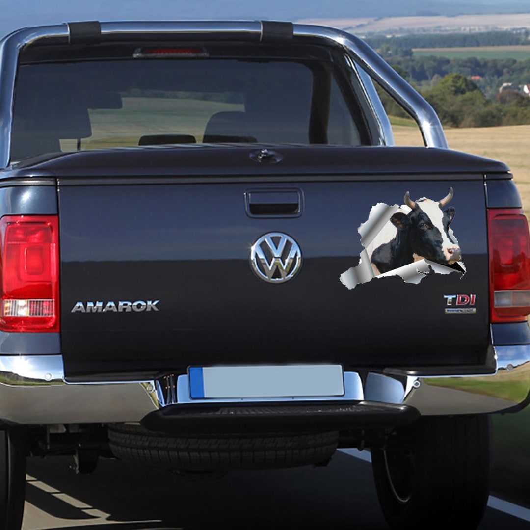 Cow Decal for Car, Farm Animal Decals for Truck, Cool Sticker Car, 3D ...