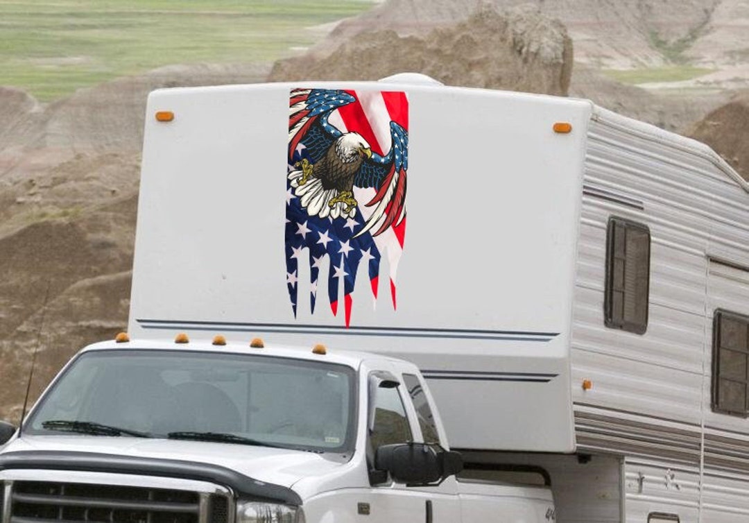 RV Decal for Motorhome Patriotic Bald Eagle Decal Camper Van Sticker ...
