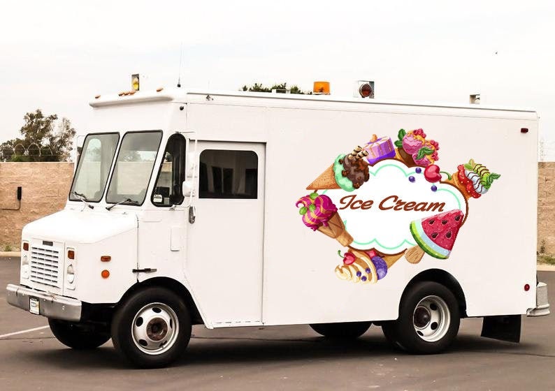 Ice Cream Van Printable Sticker - Decal for Truck and Car - Funny ...