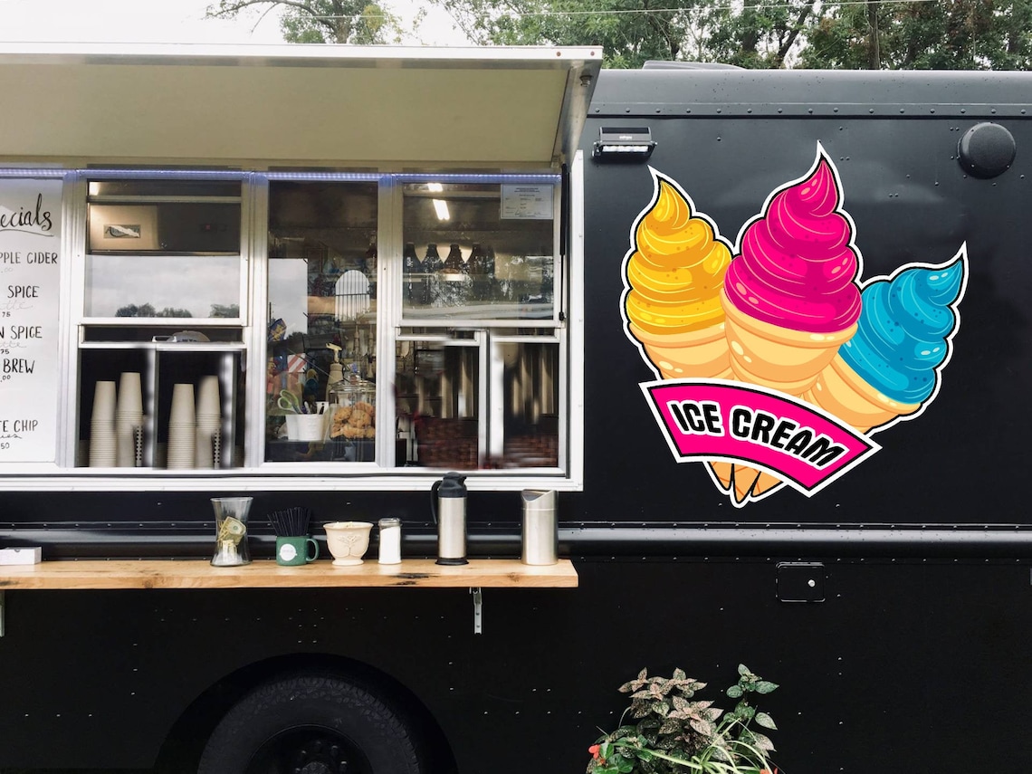 Ice Cream Truck Decal Food Trailer Sticker Ice Cream Truck | Etsy