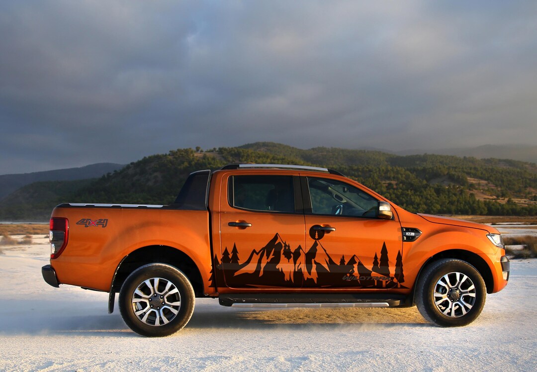 American Mountain Car Side Livery Graphics, Forest Skyline Tree Body ...