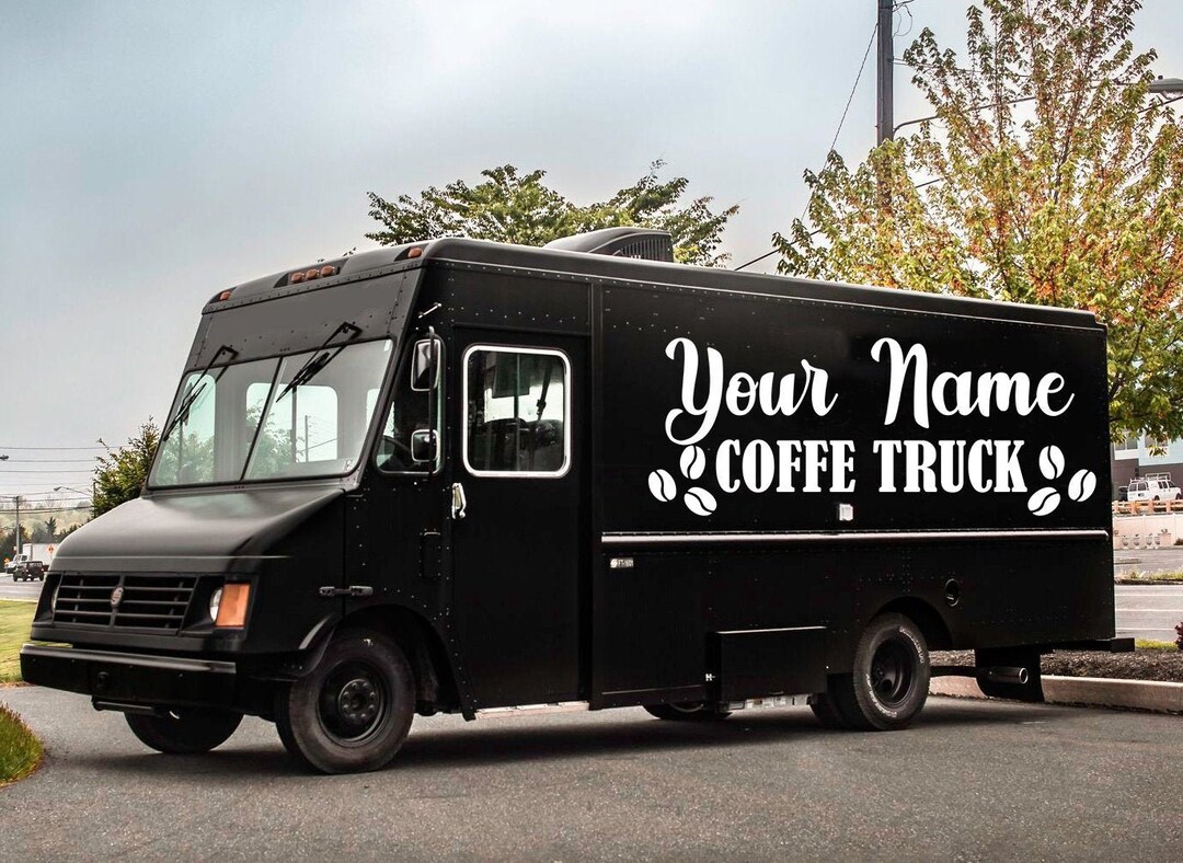 Custom Logo Coffee Truck Decal - Personalized Business Vinyl Sticker ...