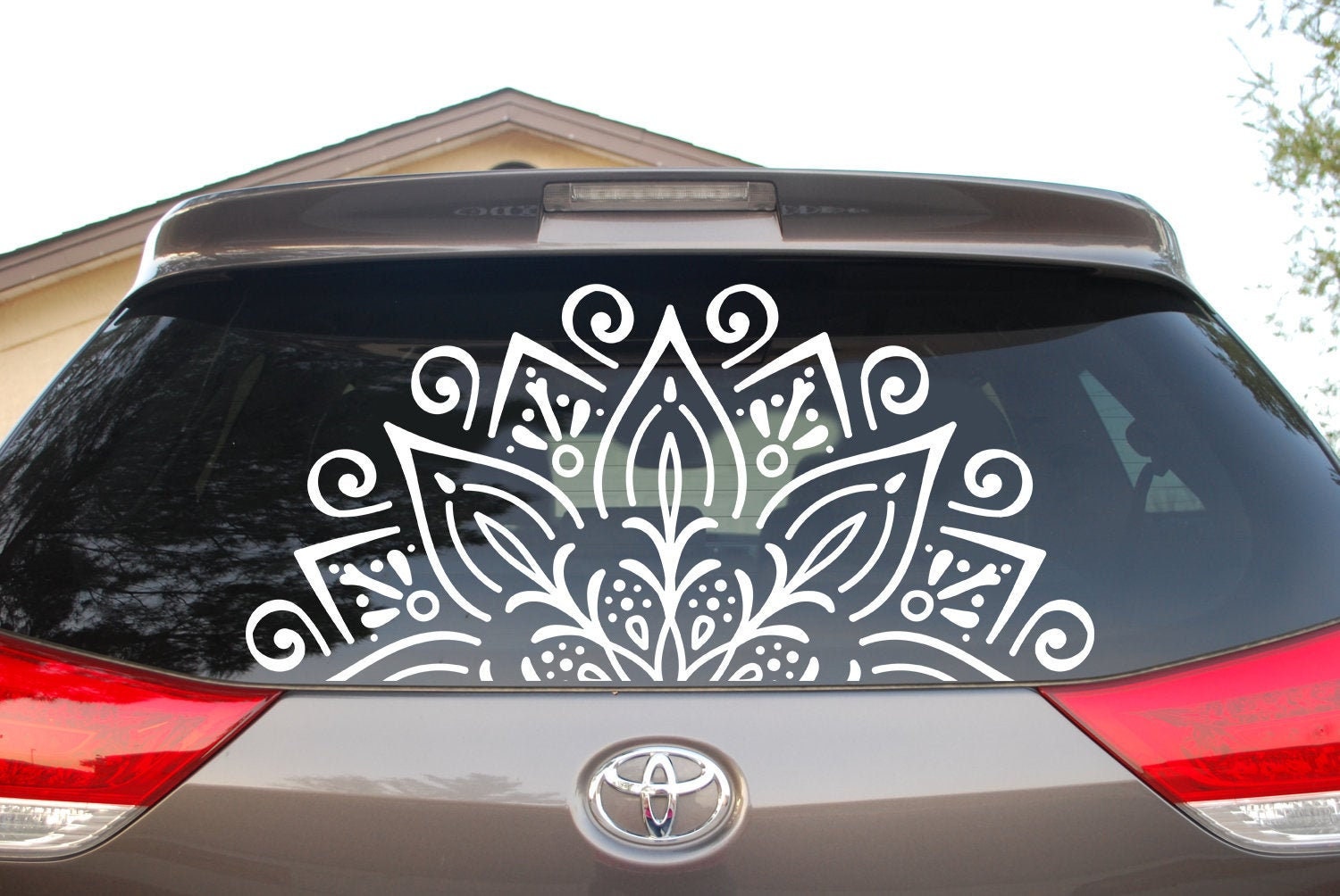 Mandala Car Decal, Sticker Half Mandala, Boho Decal, Window Cars Decals ...
