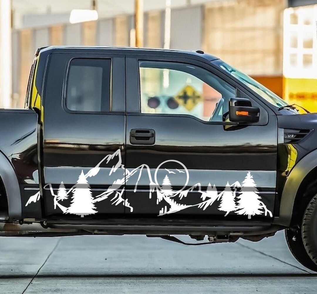 Tree Mountain Side Car Body Decal, American Forest Nature Large Livery ...