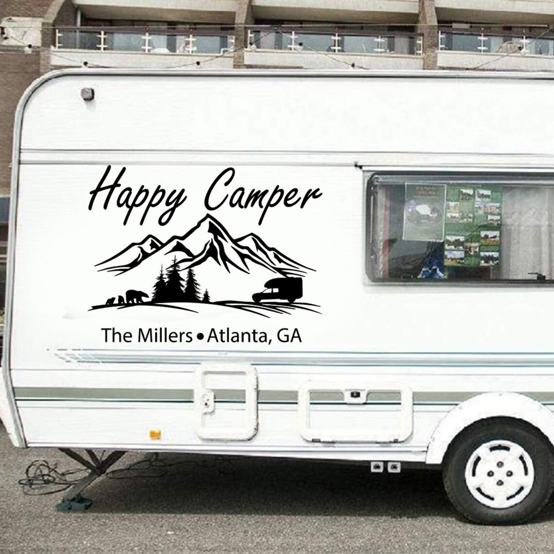 Custom Camper Decal Motorhome Happy Camper RV Sticker | Etsy