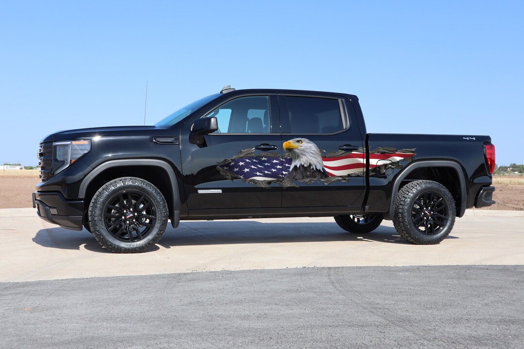 American Eagle Flag Jeep Patriotic Decal, Car Body Side Large Livery ...