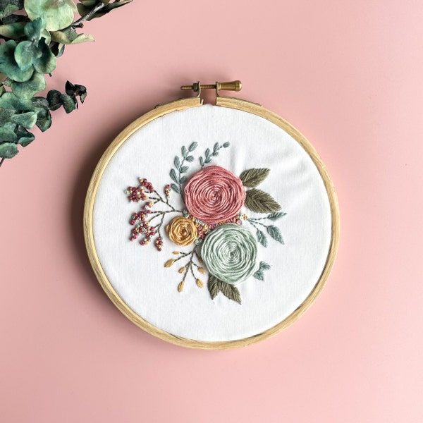 Rose Embroidery Kit - Etsy