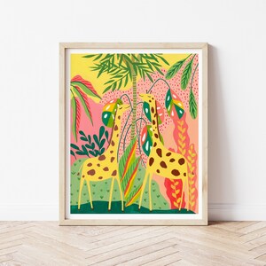 Giraffe Print Nursery Wall Art, Jungle Nursery Prints, Kids Playroom ...