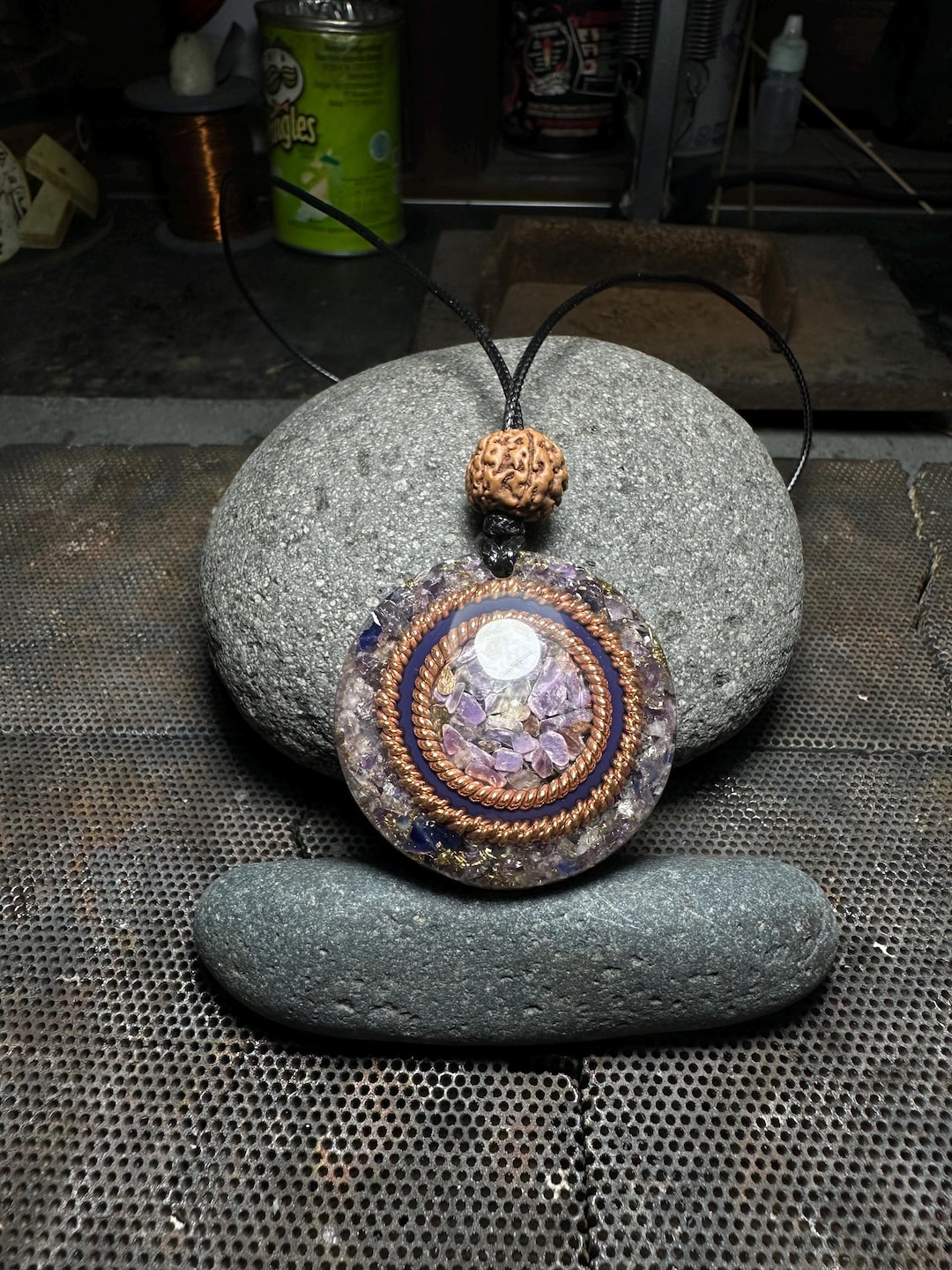 Orgonite Pendant Seventh Chakra (tensor Ring Sacred & Empowerment Cubit ...
