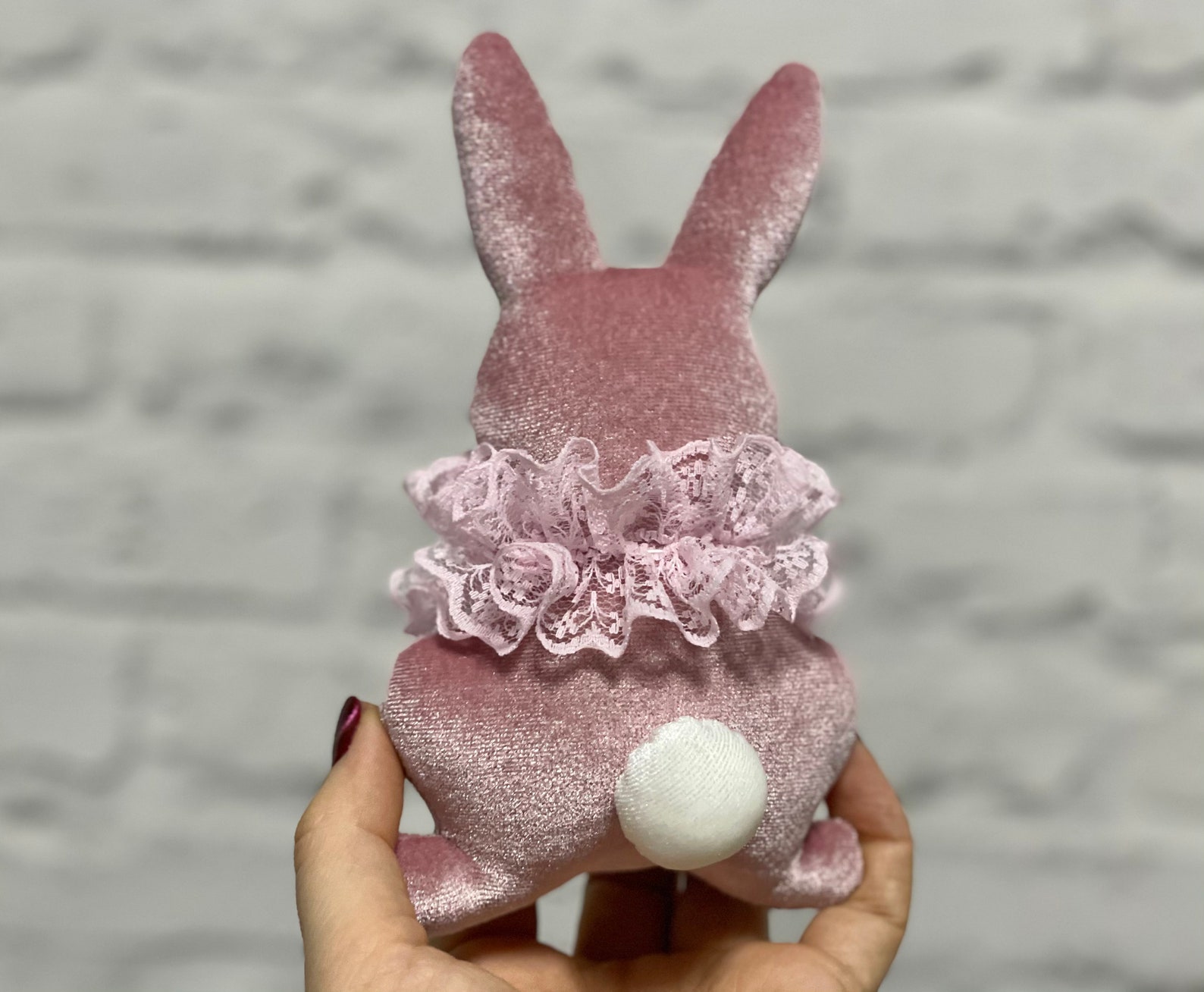 Pink Easter Bunny Easter Bunny Decor Velvet Bunny Pastel Easter Decor ...